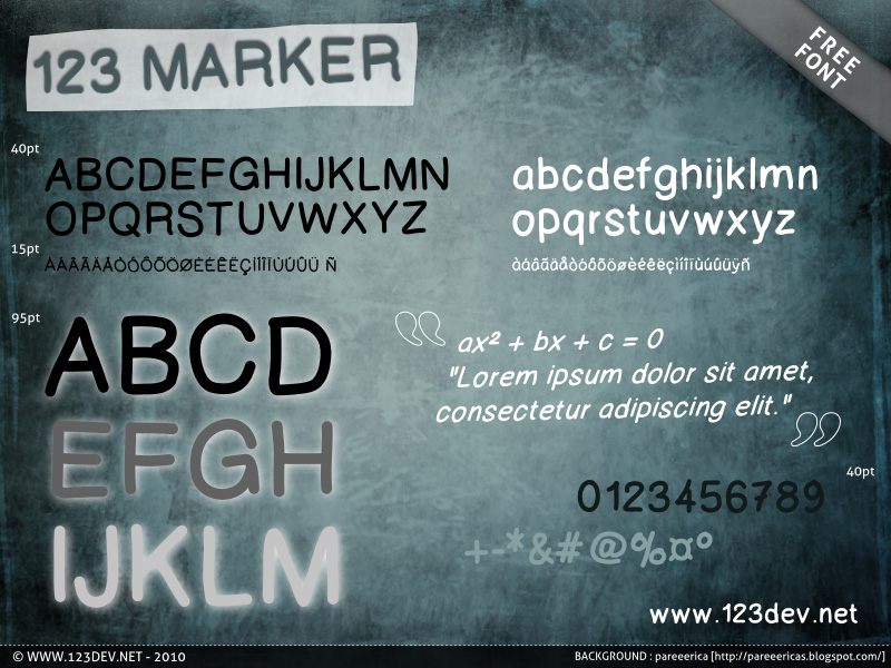 Download 123 Marker font | fontsme.com