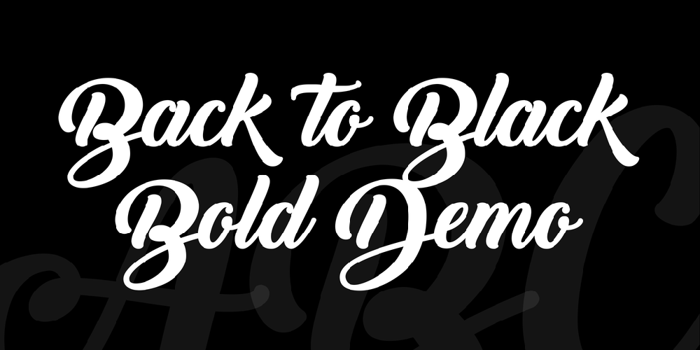 Download Back to Black Bold Demo font | fontsme.com