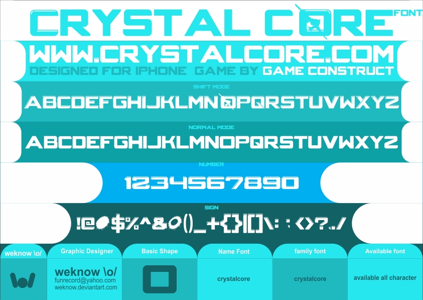 Download CRYSTALCORE font | fontsme.com