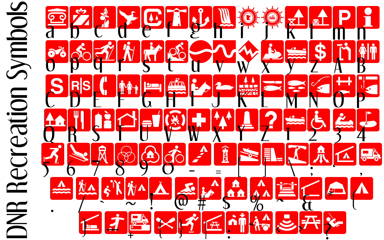 Download DNR Recreation Symbols font | fontsme.com