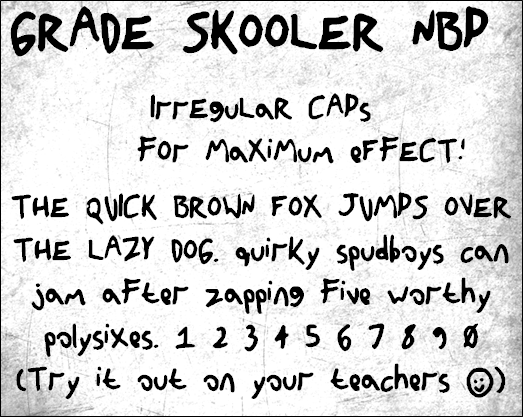 Download GradeSkoolerNBP font | fontsme.com