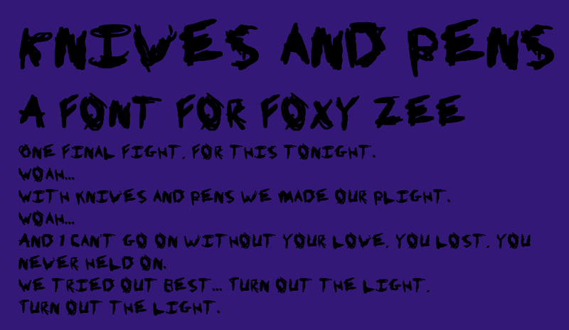Download Knives and Pens font | fontsme.com