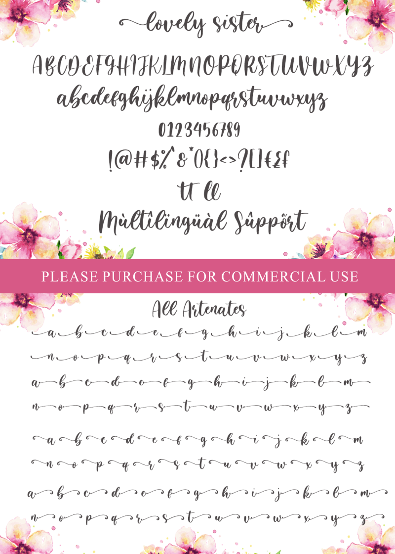 Download lovely sister font | fontsme.com
