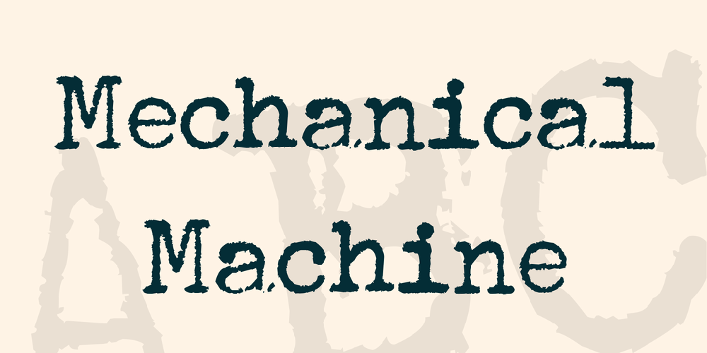 Download Mechanical Machine font | fontsme.com