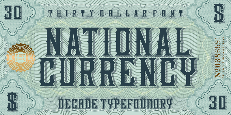 Download National Currency Font font | fontsme.com