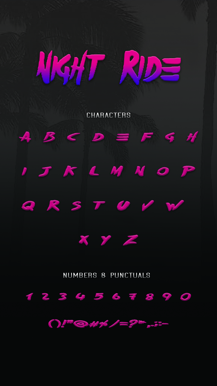 Download Night Ride font | fontsme.com