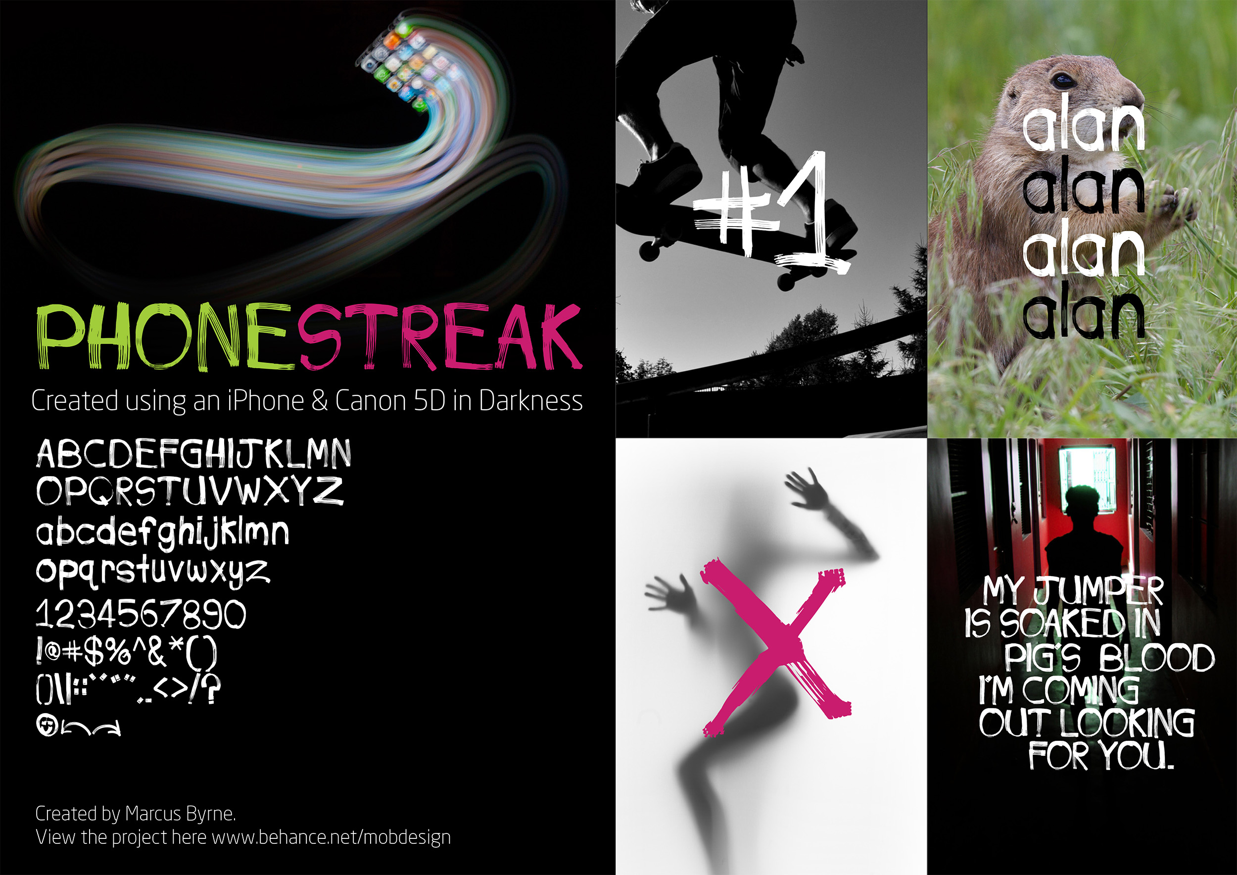 Download Phone Streak font | fontsme.com