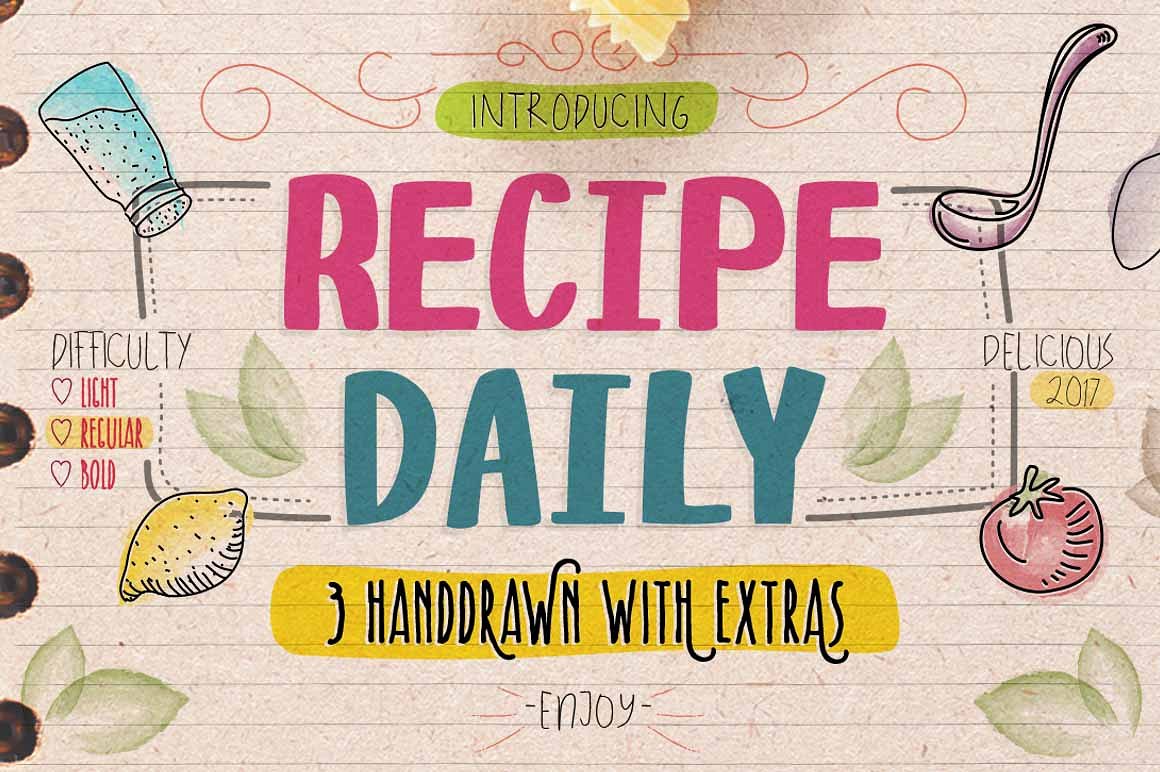 Download Recipe Daily font | fontsme.com
