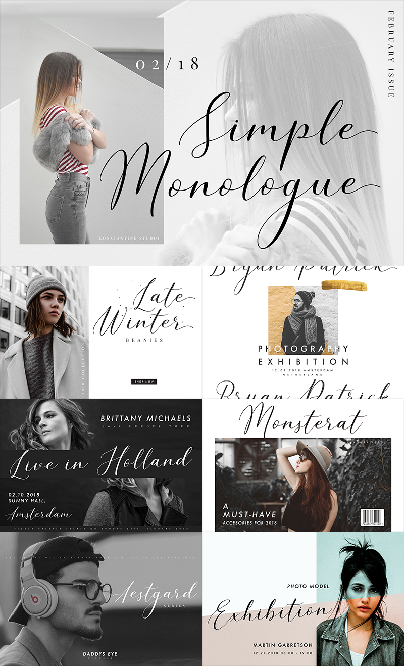 Download Simple Monologue DEMO font | fontsme.com