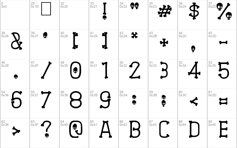 Download Spooky Skeleton font | fontsme.com